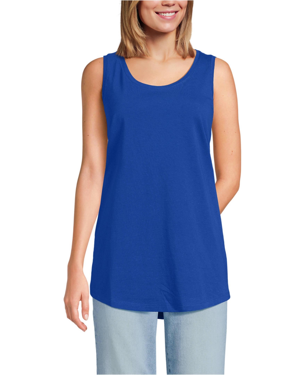 Click here for Lands End Petite Supima Cotton Tunic Tank Top - Vi... prices