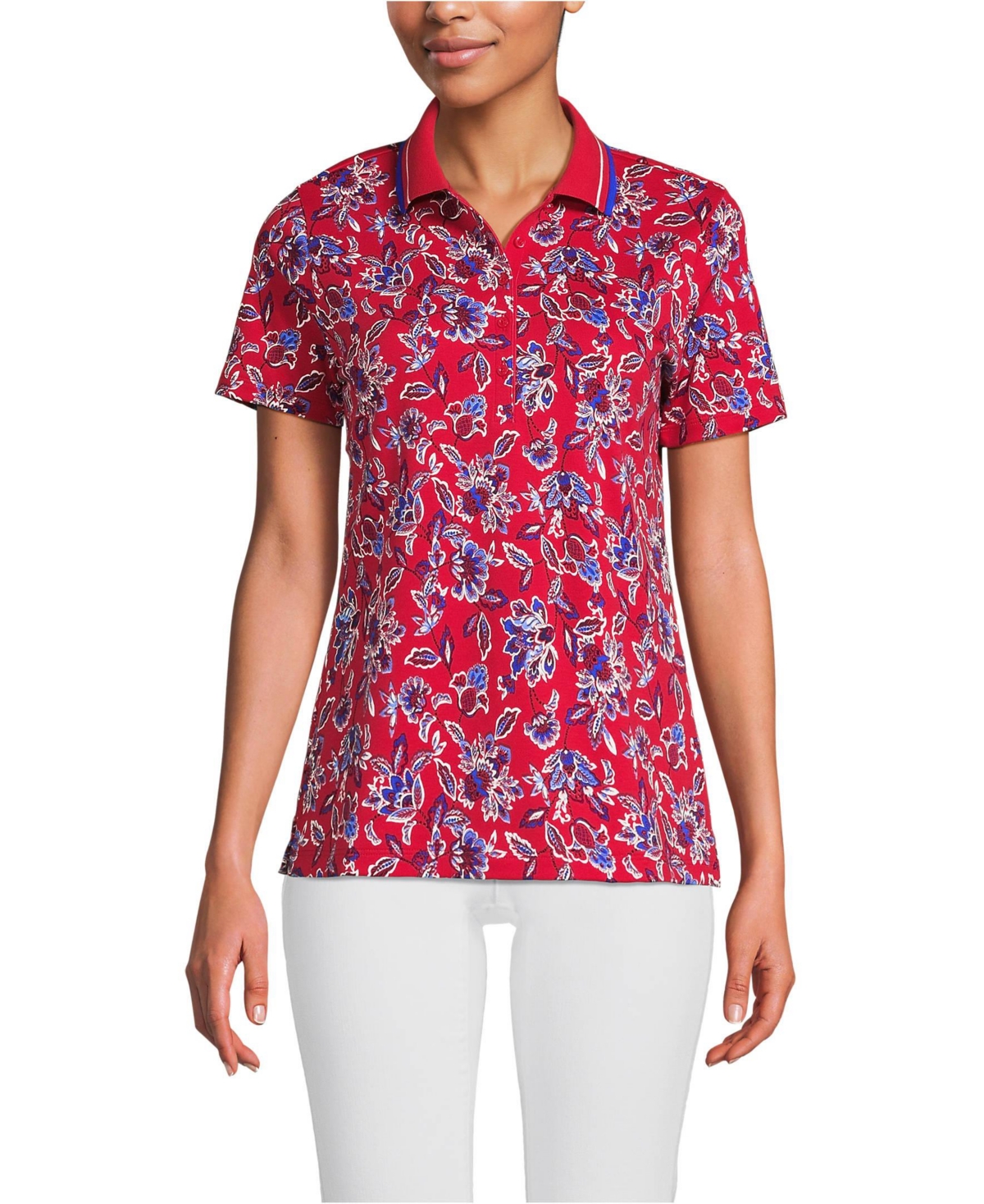 Click here for Lands End Womens Supima Cotton Polo Shirt - Compas... prices
