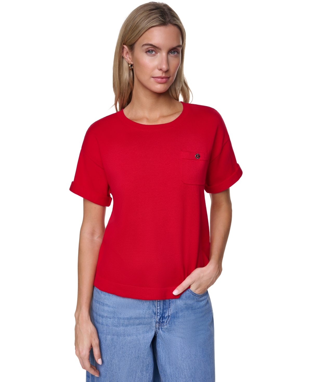 Click here for Nautica Womens Cotton Crewneck Short-Sleeve Sweate... prices