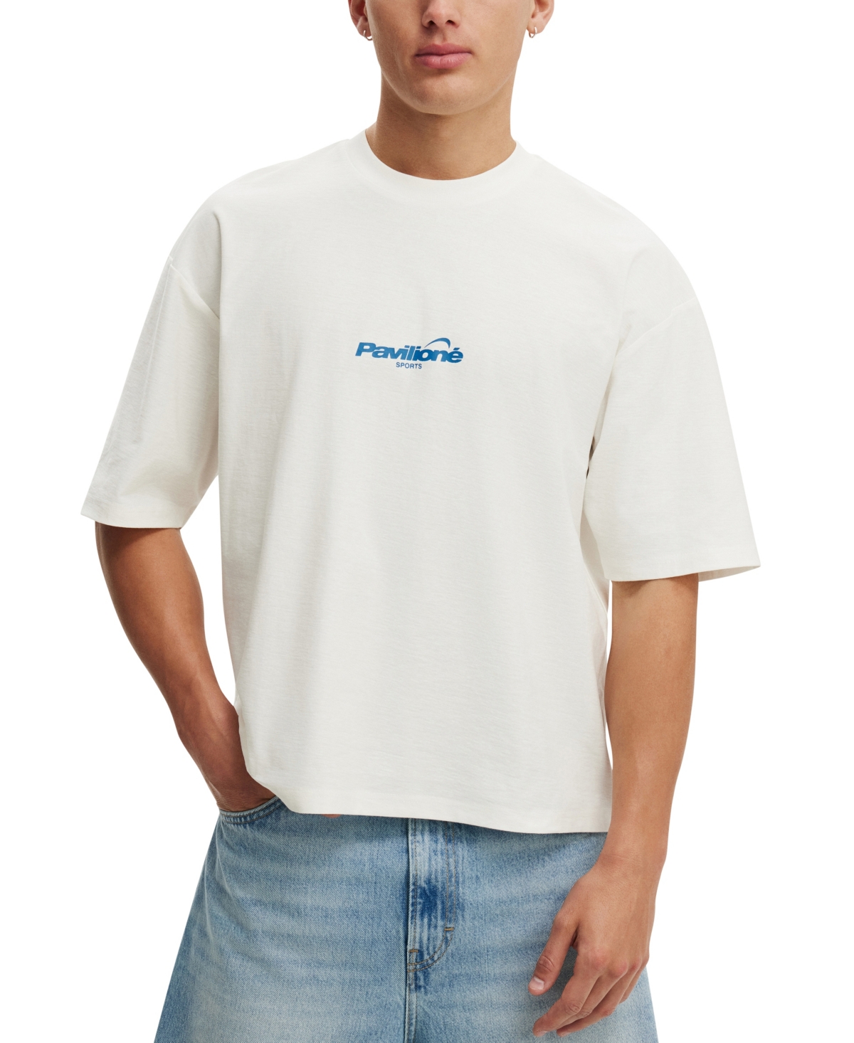 Click here for Cotton On Mens Cropped Boxy-Fit Silhouette Graphic... prices