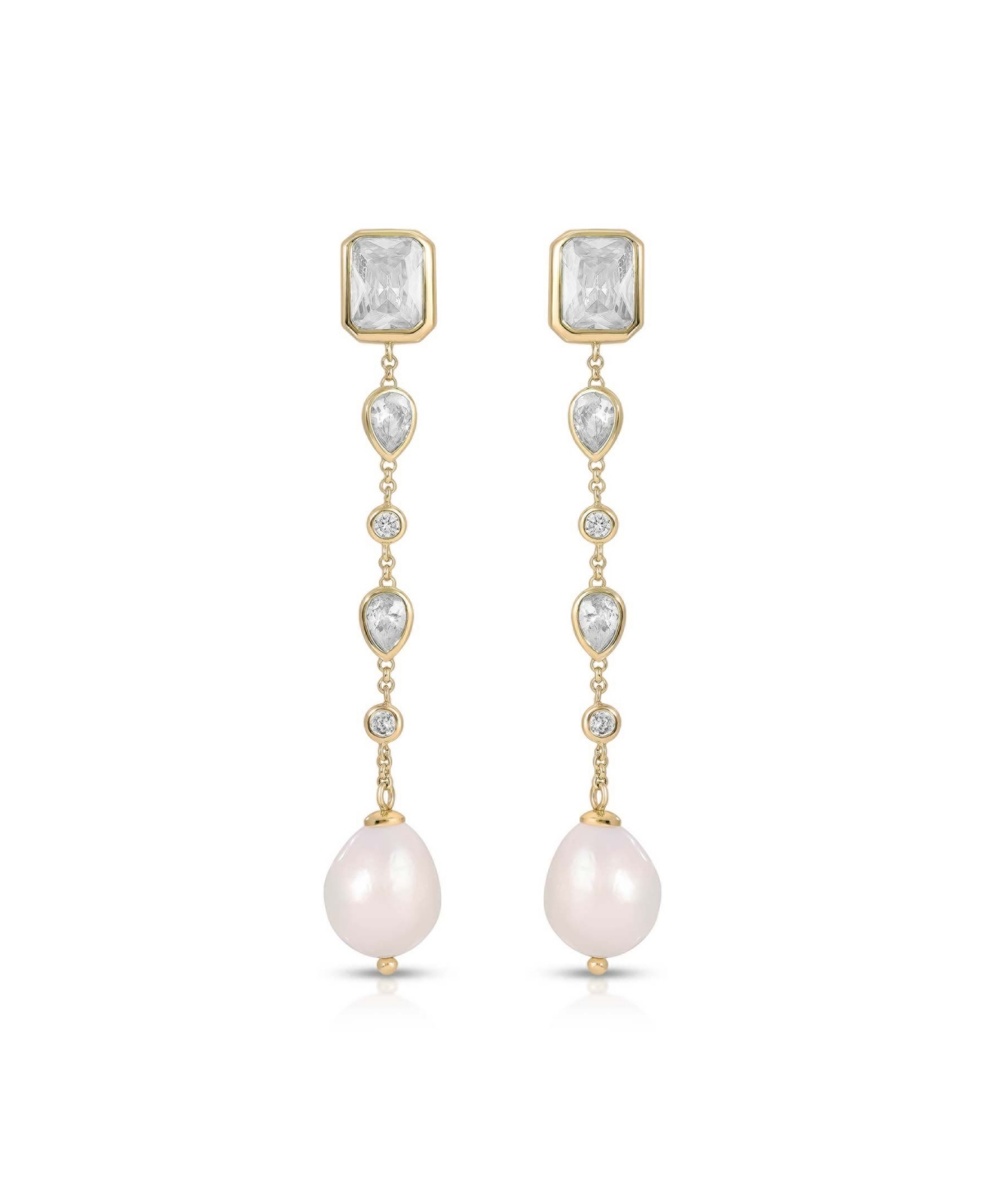 Click here for Ettika Gleaming Gem Linear Drop Earrings - Gold prices