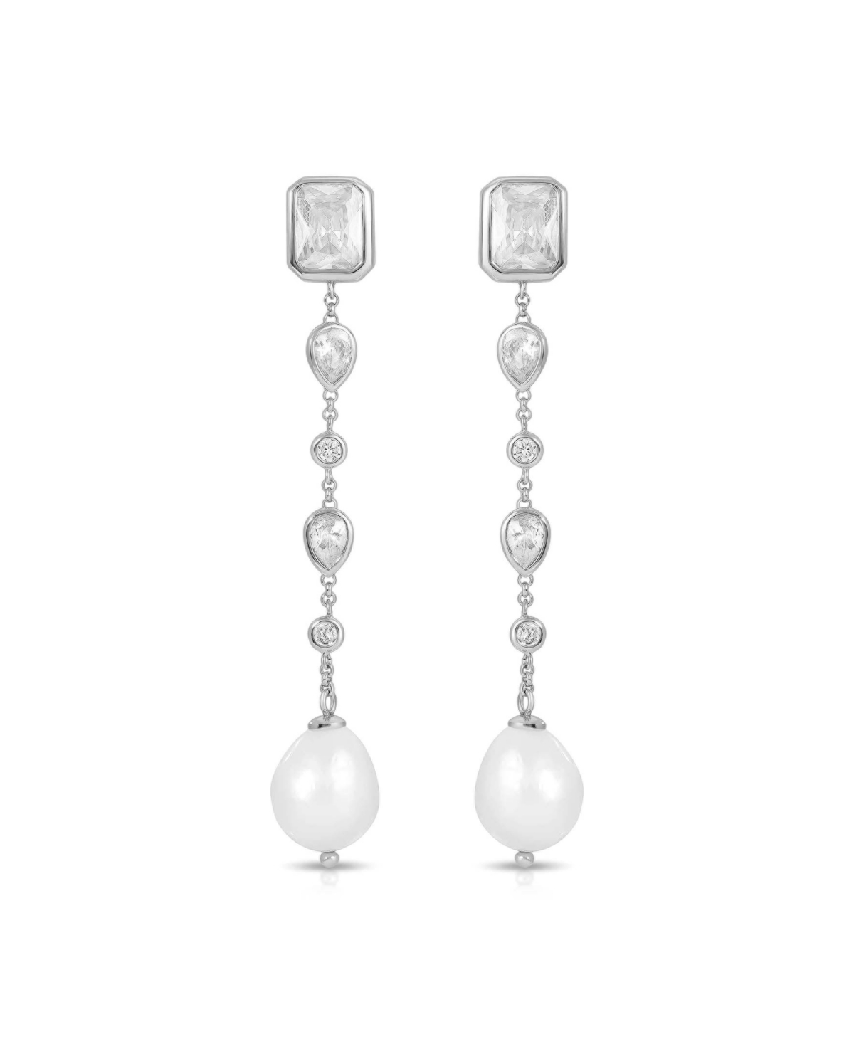 Click here for Ettika Gleaming Gem Linear Drop Earrings - Silver prices