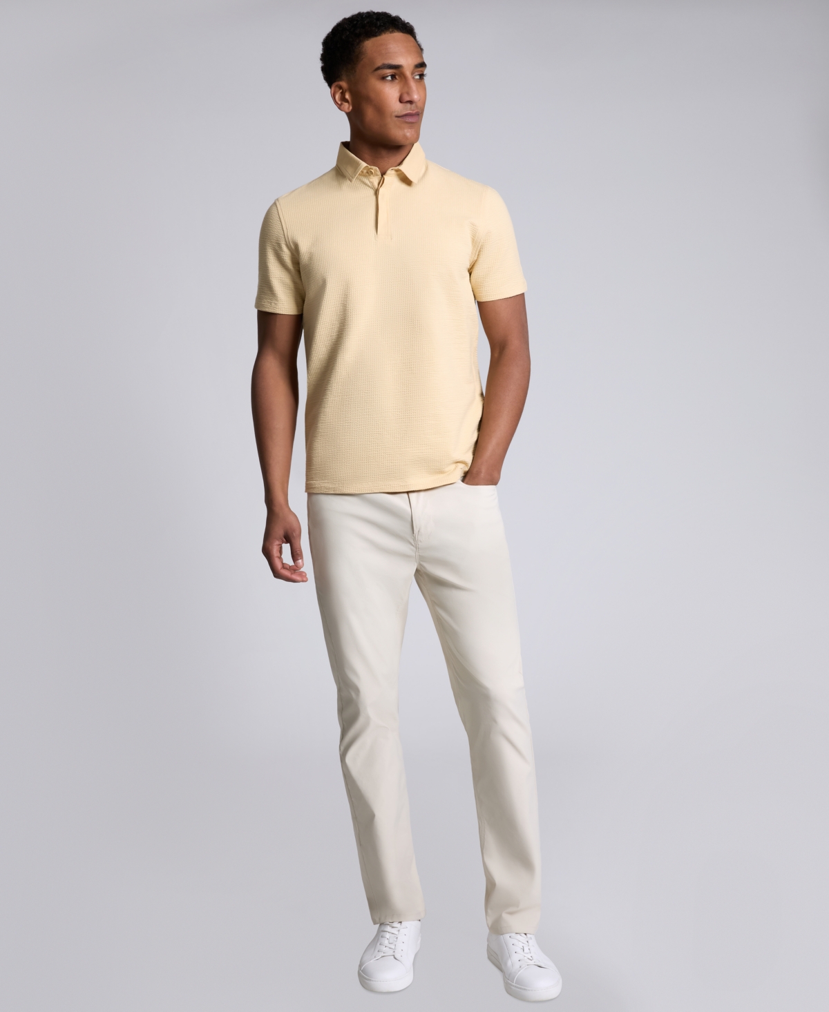 Click here for Kenneth Cole Mens Cotton-Blend Point Collar Polo S... prices