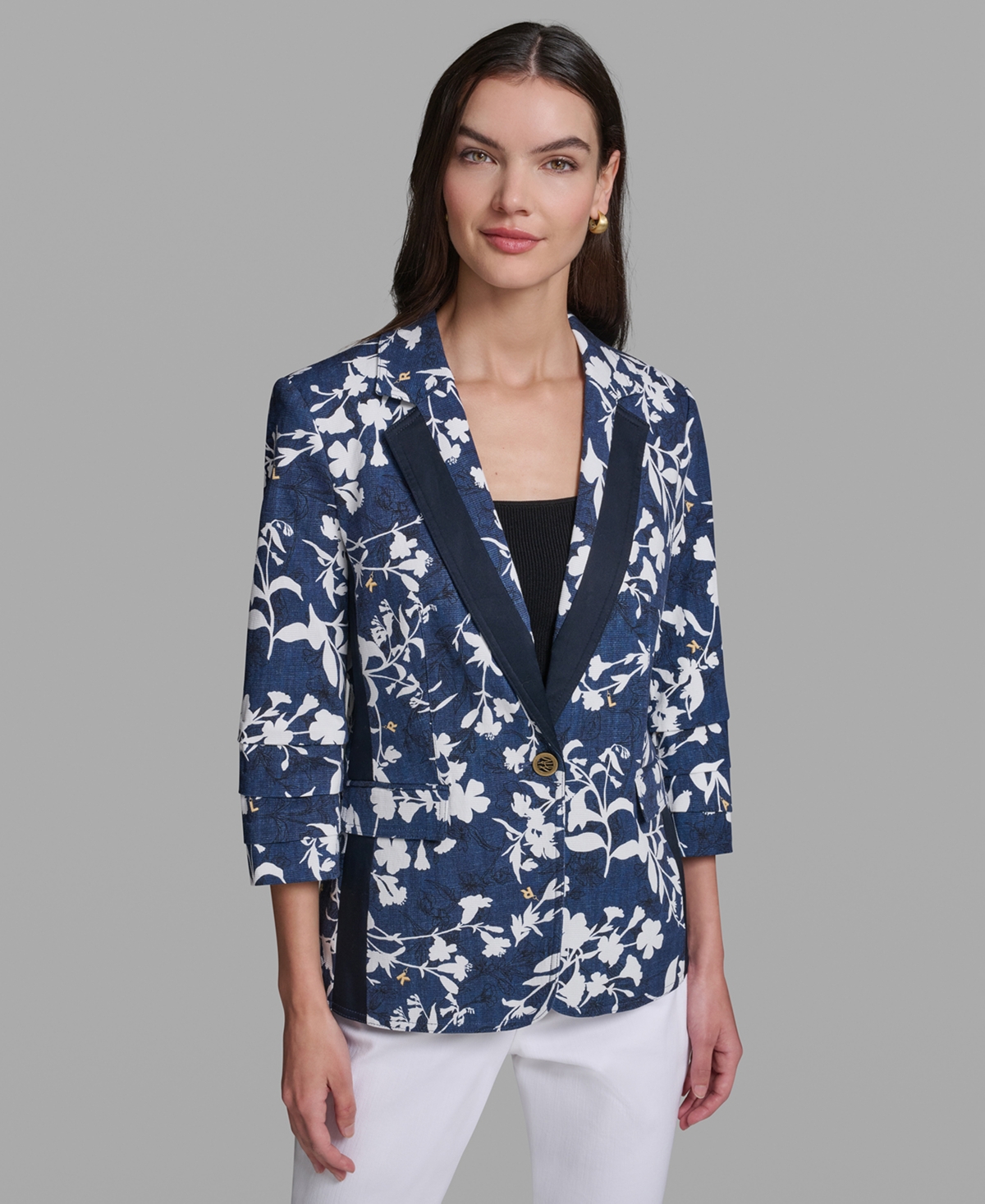 Click here for Karl Lagerfeld Paris Petite Printed Collared Neck... prices