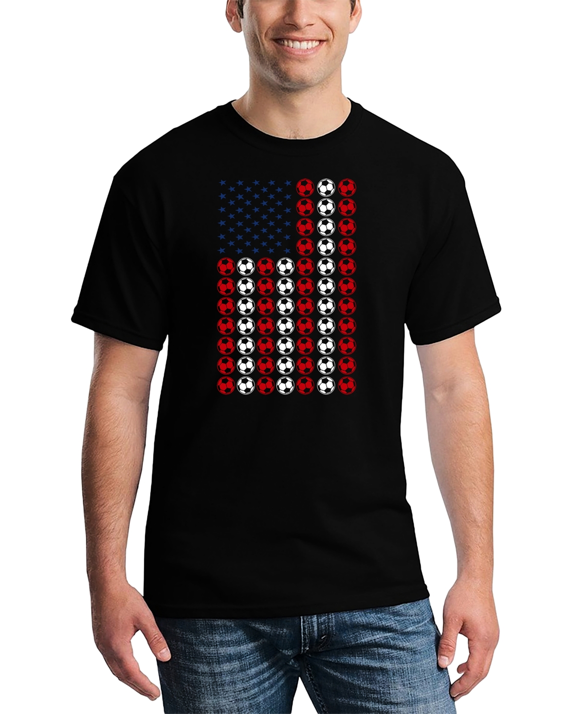 Click here for La Pop Art Mens American Flag Soccer Balls Word Ar... prices