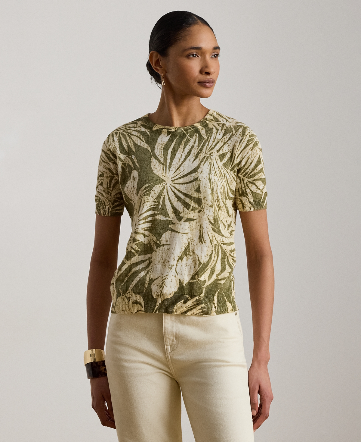 Click here for Lauren Ralph Lauren Petite Palm Frond Print Short-... prices