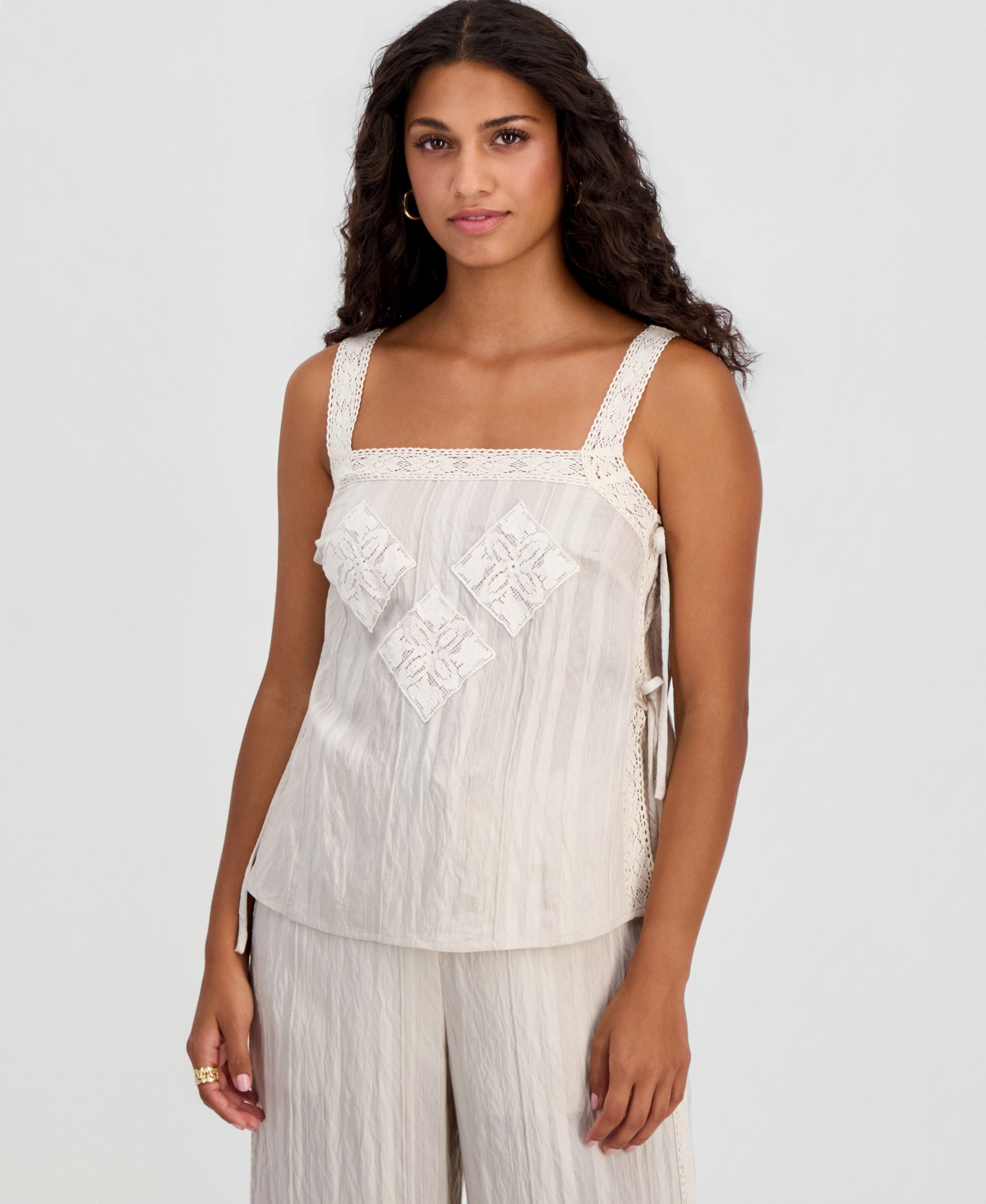 Click here for And Now This Petite Lace Trim Tie-Side Sleeveless... prices