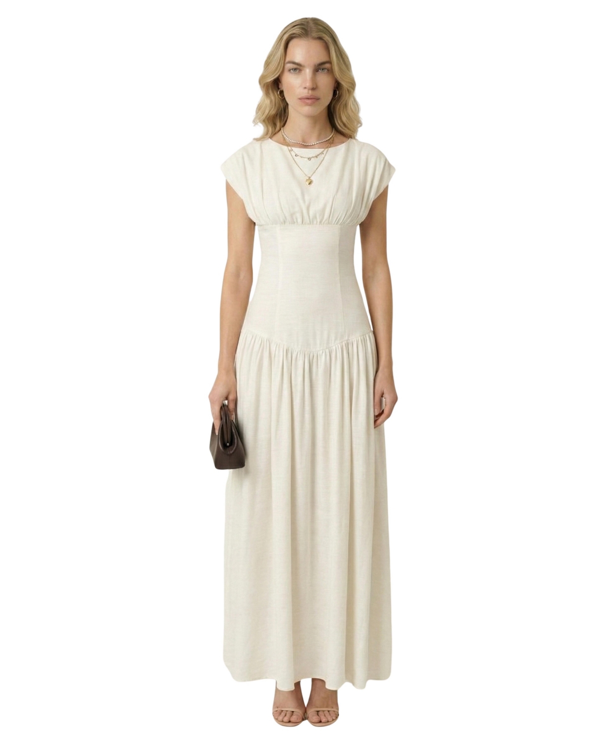 Click here for Modenaire Womens Odessa Cap Sleeve Lace-Up Back Ma... prices