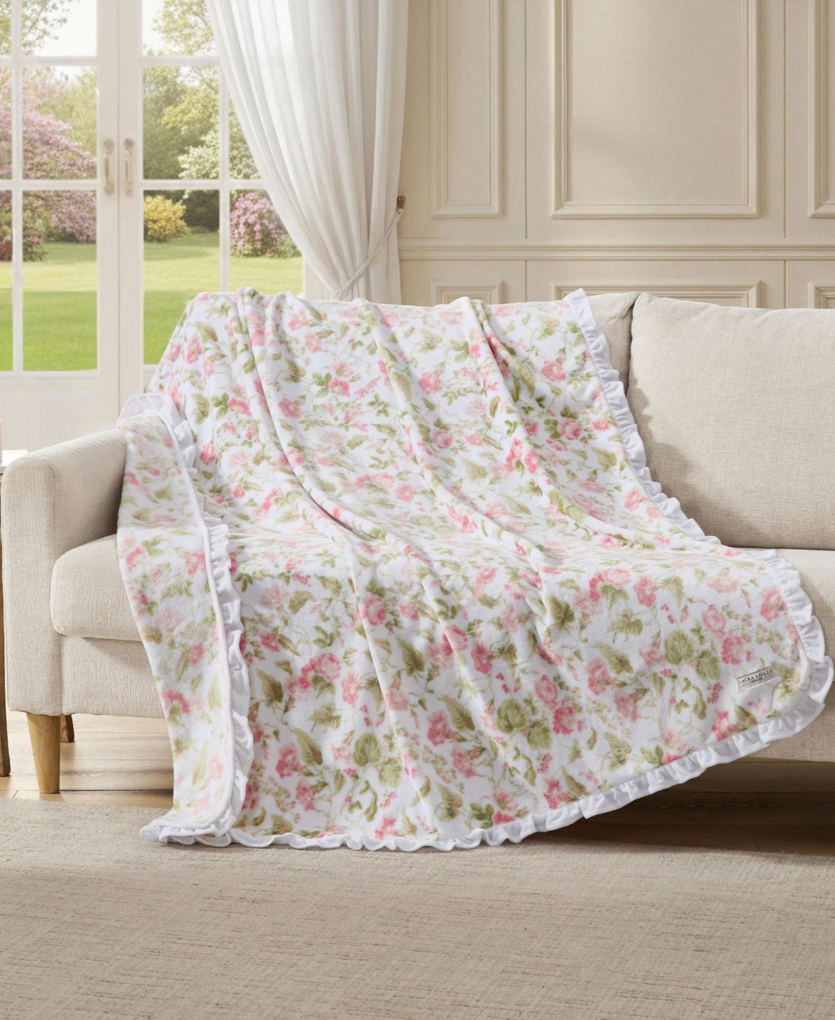 Click here for Laura Ashley Morning Gloria Printed Plush Reversib... prices