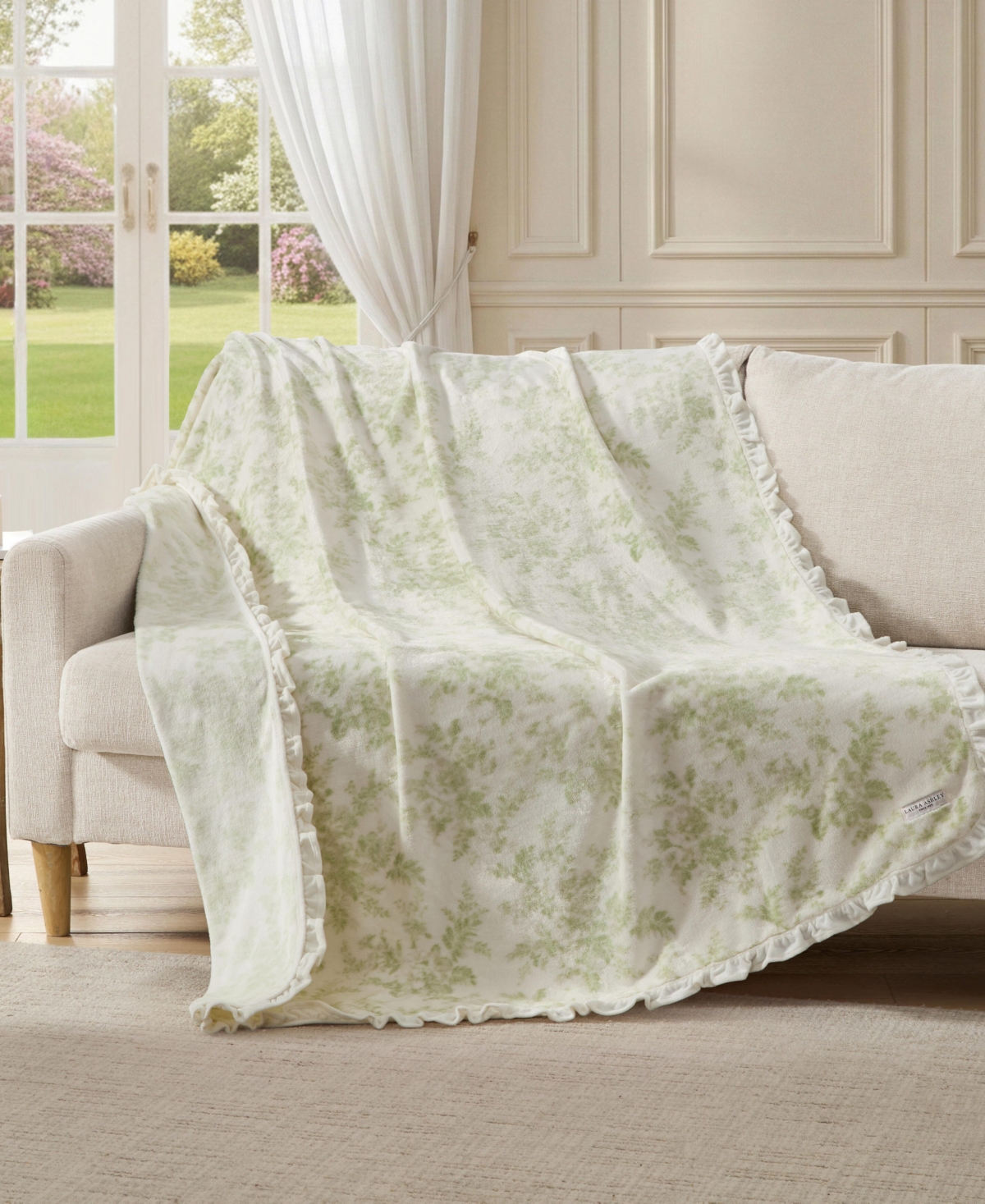 Click here for Laura Ashley Morning Gloria Printed Plush Reversib... prices