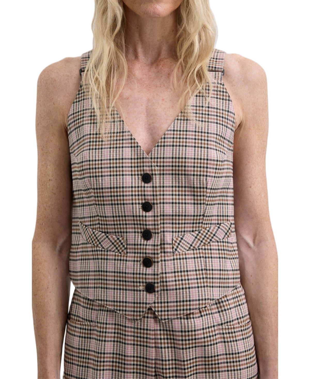 Click here for Scalpers Womens Pinkcheck Vest - Pinkcheck prices