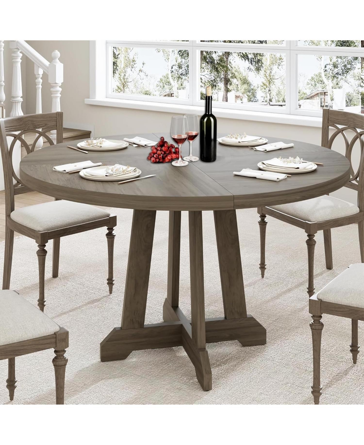 Click here for gaomon 47 Inch Round Dining Table  Wood Kitchen Di... prices