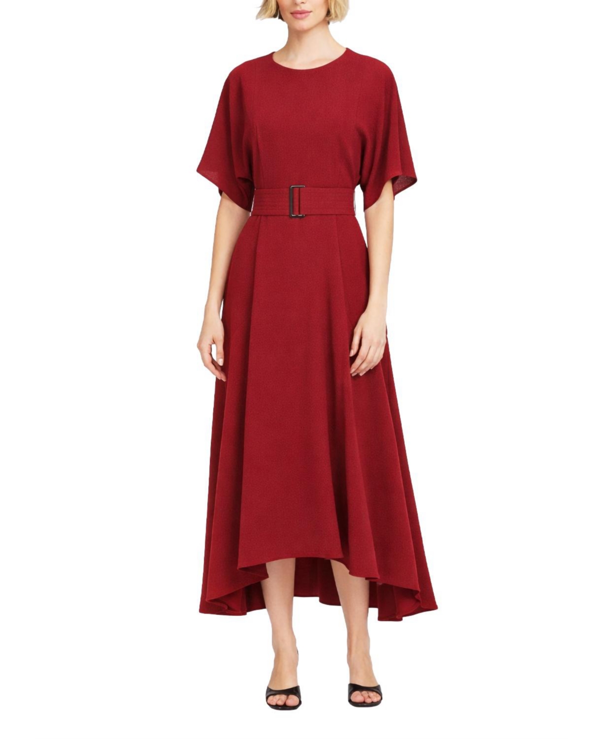 Click here for Elle Collection Womens Belted Midi Dress - Wine prices