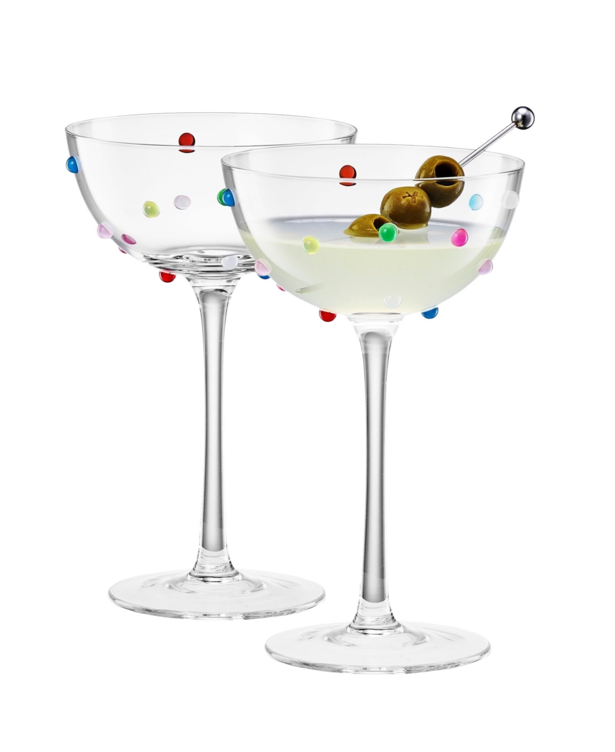 Click here for The Wine Savant Confetti Polka Dot Coupe Glasses... prices