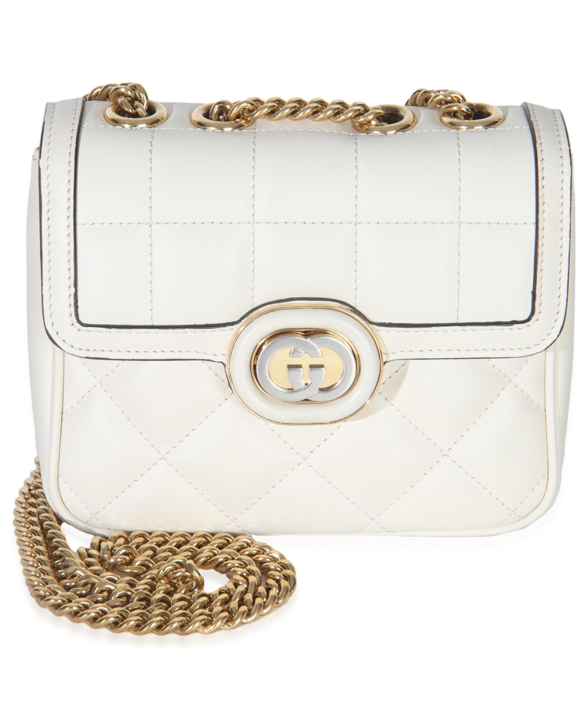Click here for Pre-Owned Gucci White Quilted Calfskin Mini Deco C... prices