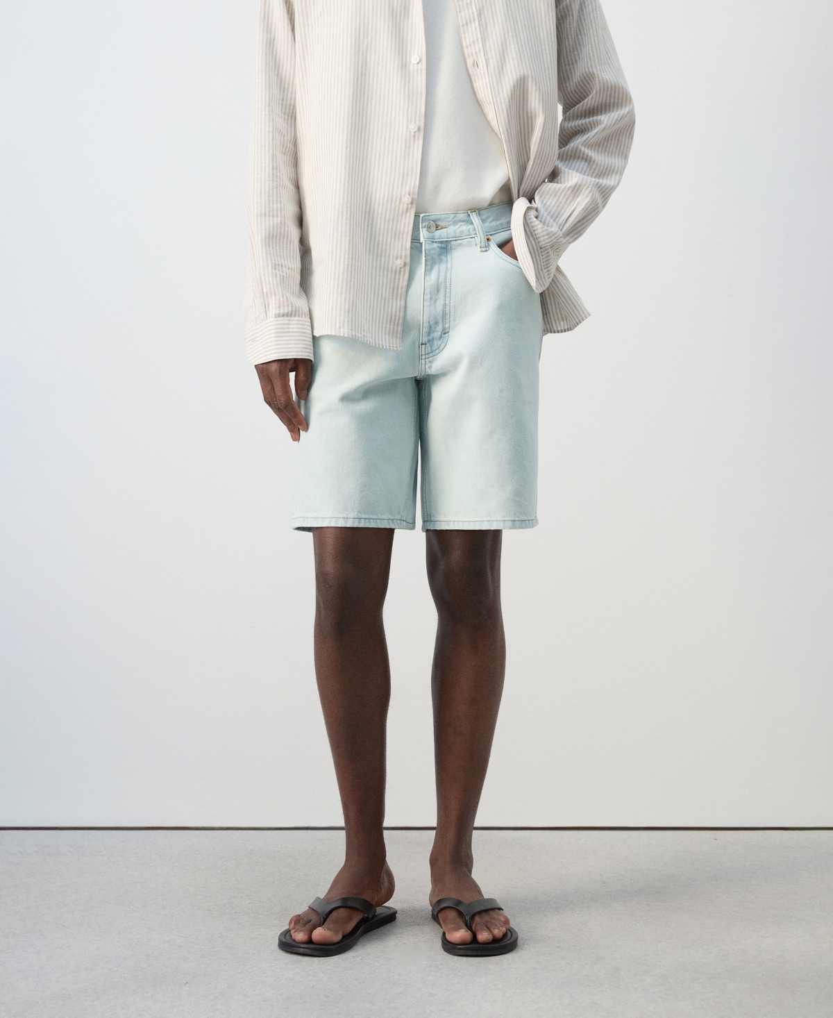 Click here for Mango Mens Straight-Fit Denim 8.86 Bermuda Shorts... prices