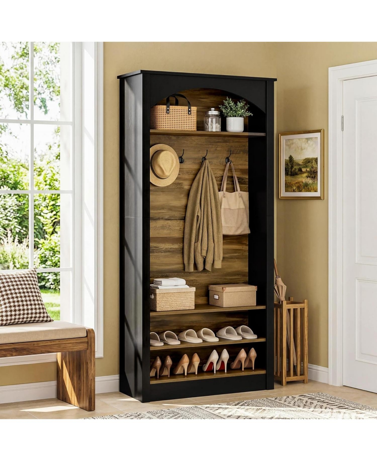 Click here for Tribesigns 74.8 Hall Tree with Shoe Storage  3-Tie... prices