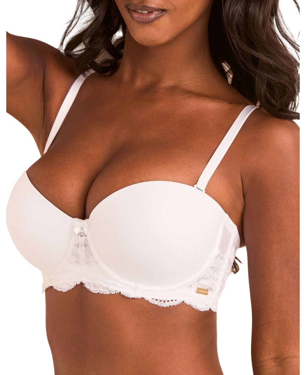 Click here for Adore Me Womens Lyza Push Up Balconette Bra - Whit... prices