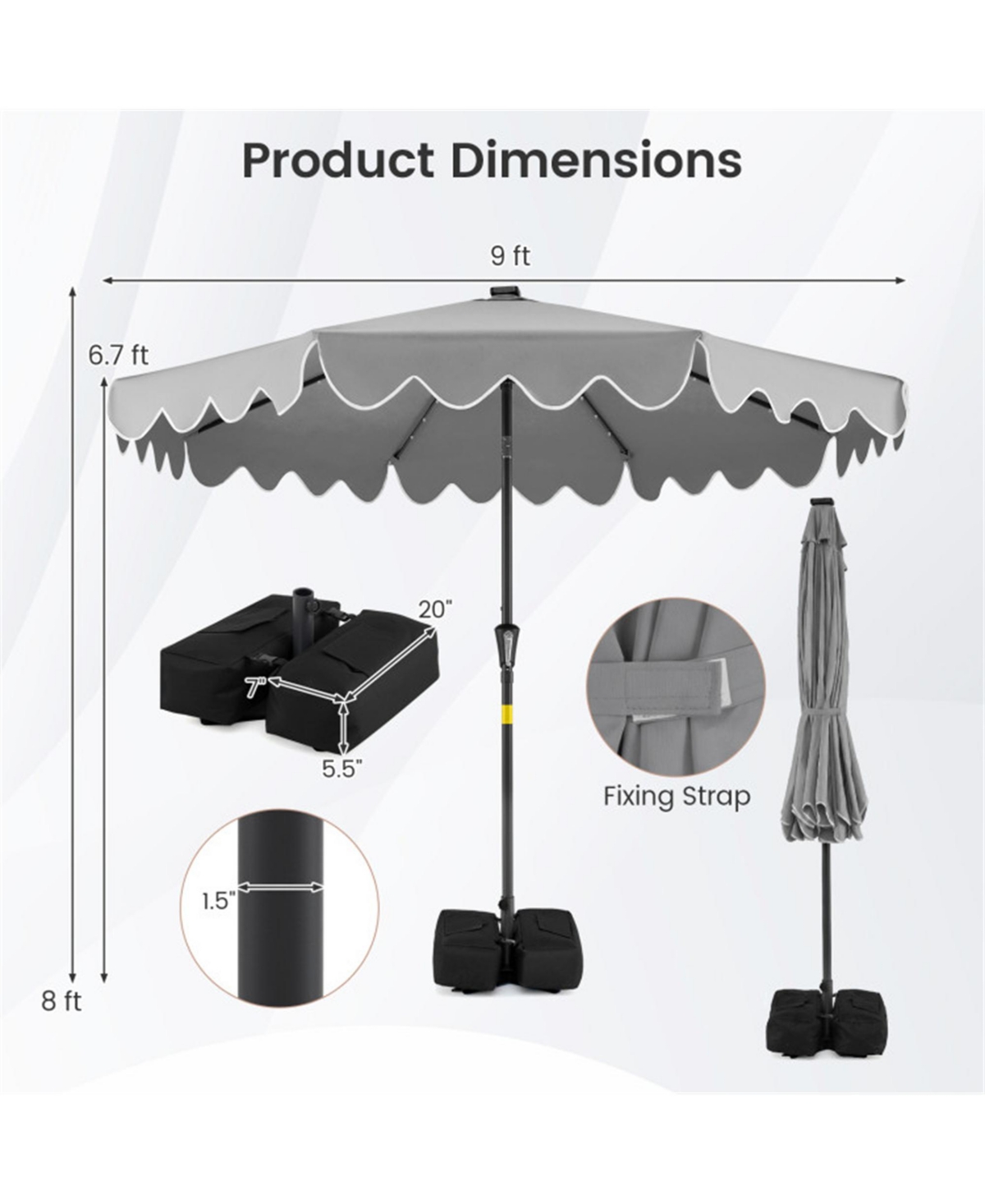 Click here for Clihome Outdoor Patio Umbrella with Solar Led Ligh... prices