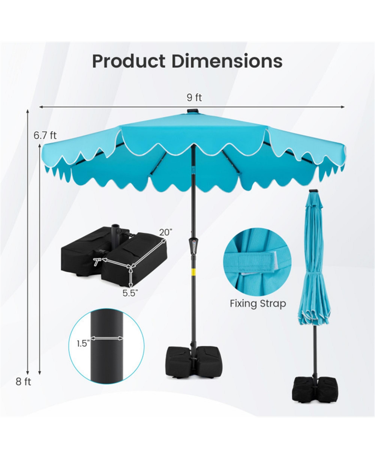 Click here for Clihome Outdoor Patio Umbrella with Solar Led Ligh... prices