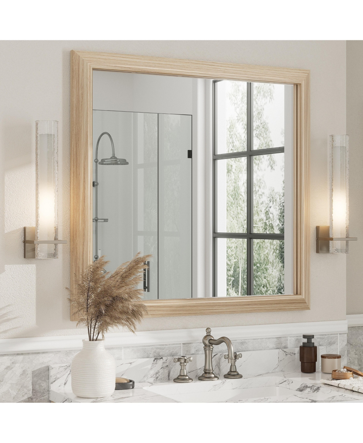 Click here for Apmir 38 x 40 Inch Thick Metal Framed Wall Mirrors... prices