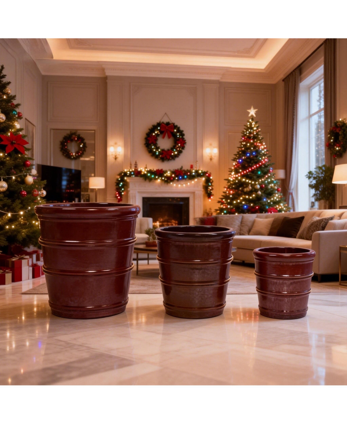 Click here for Clihome Handmade Glazed Ceramic Planter Set of 3... prices