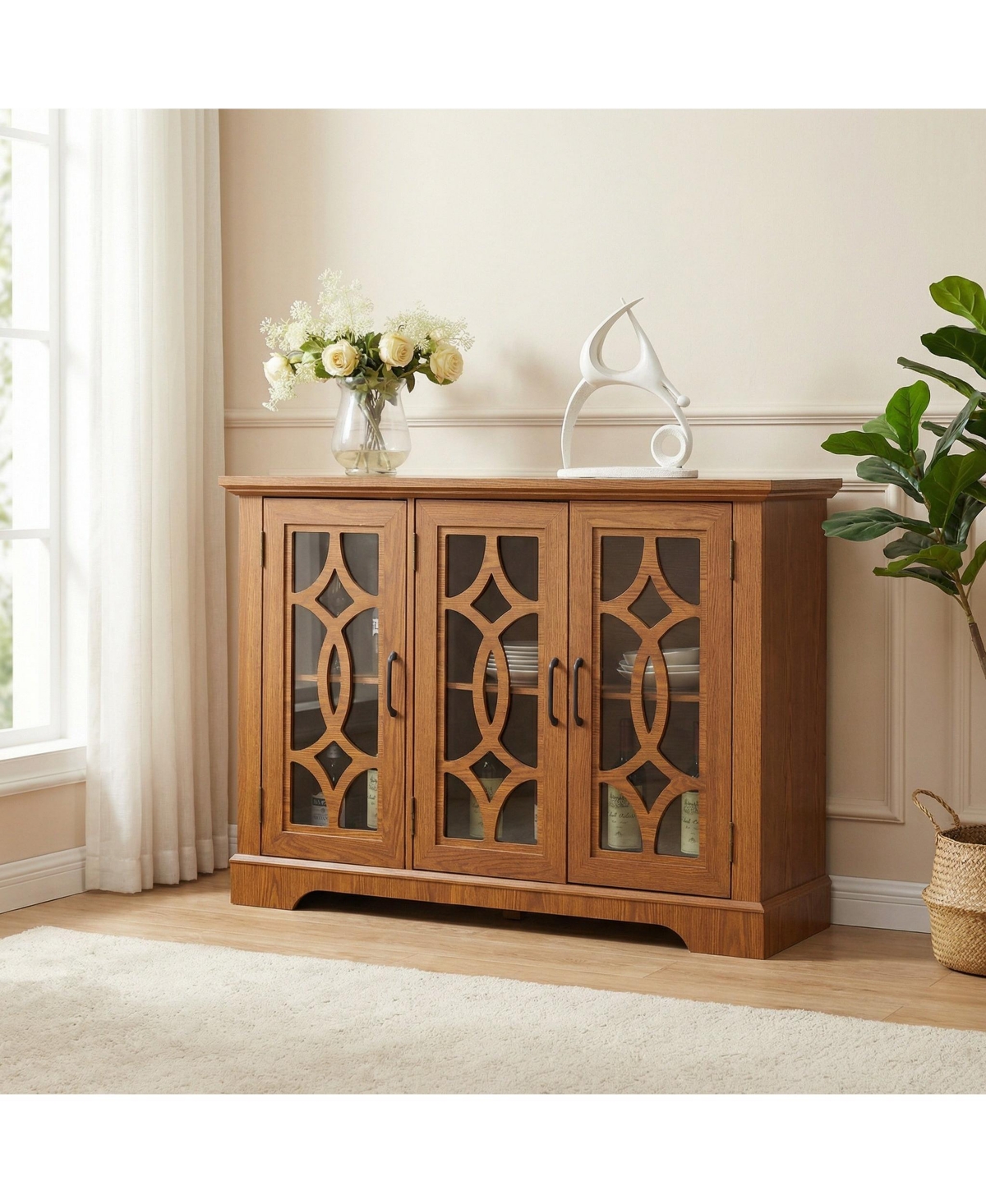 Click here for Sailvan 3-Tempered Glass Door Sideboard  48.66 Spa... prices