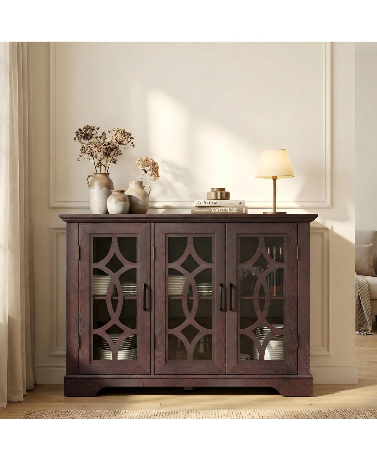 Click here for Sailvan 3-Tempered Glass Door Sideboard  48.66 Spa... prices