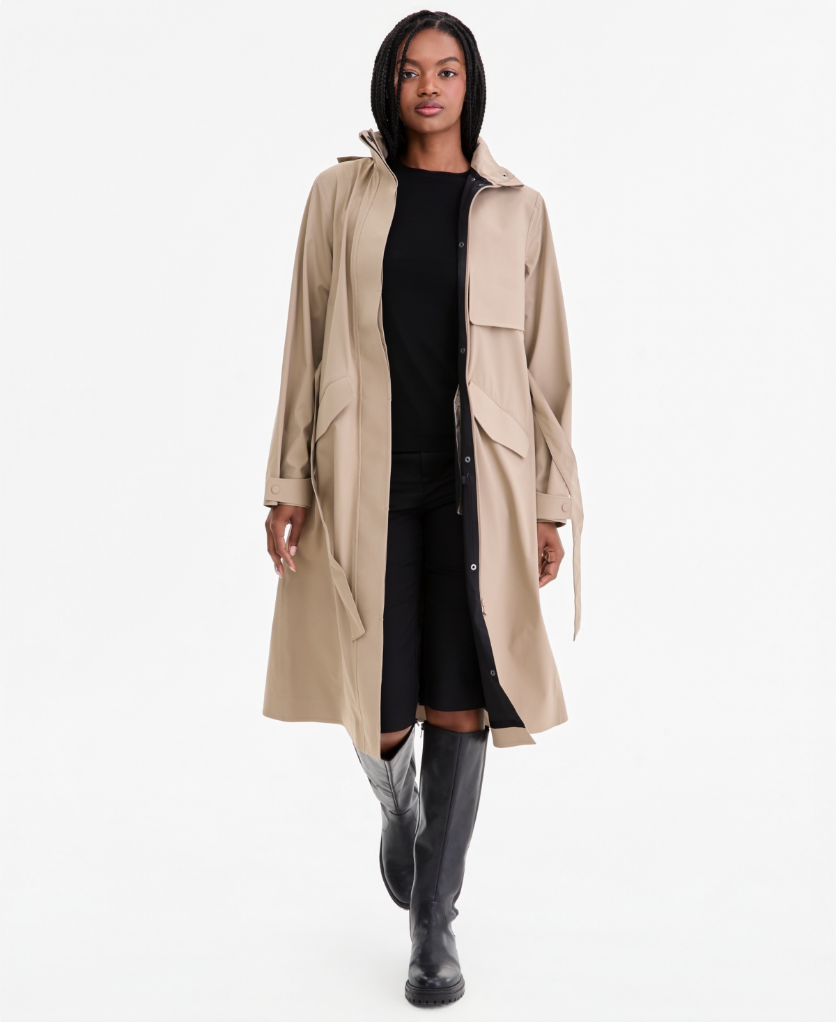 Click here for Rains Womens Suva Hardshell Belted Trench Coat - B... prices