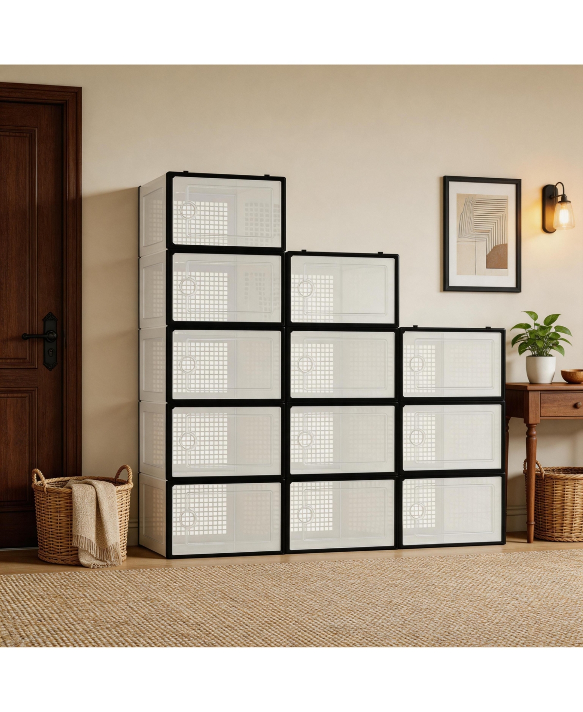 Click here for homfan 12Pcs Clear Collapsible Shoe Storage Boxes... prices