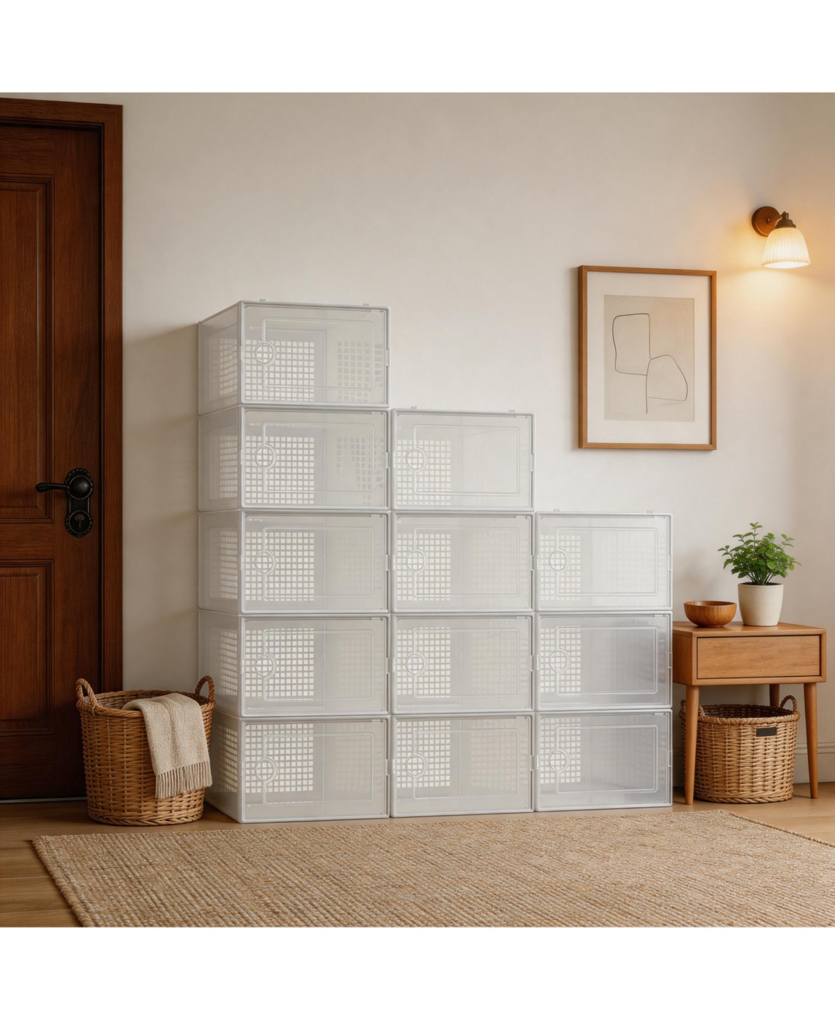 Click here for homfan 12Pcs Clear Collapsible Shoe Storage Boxes... prices
