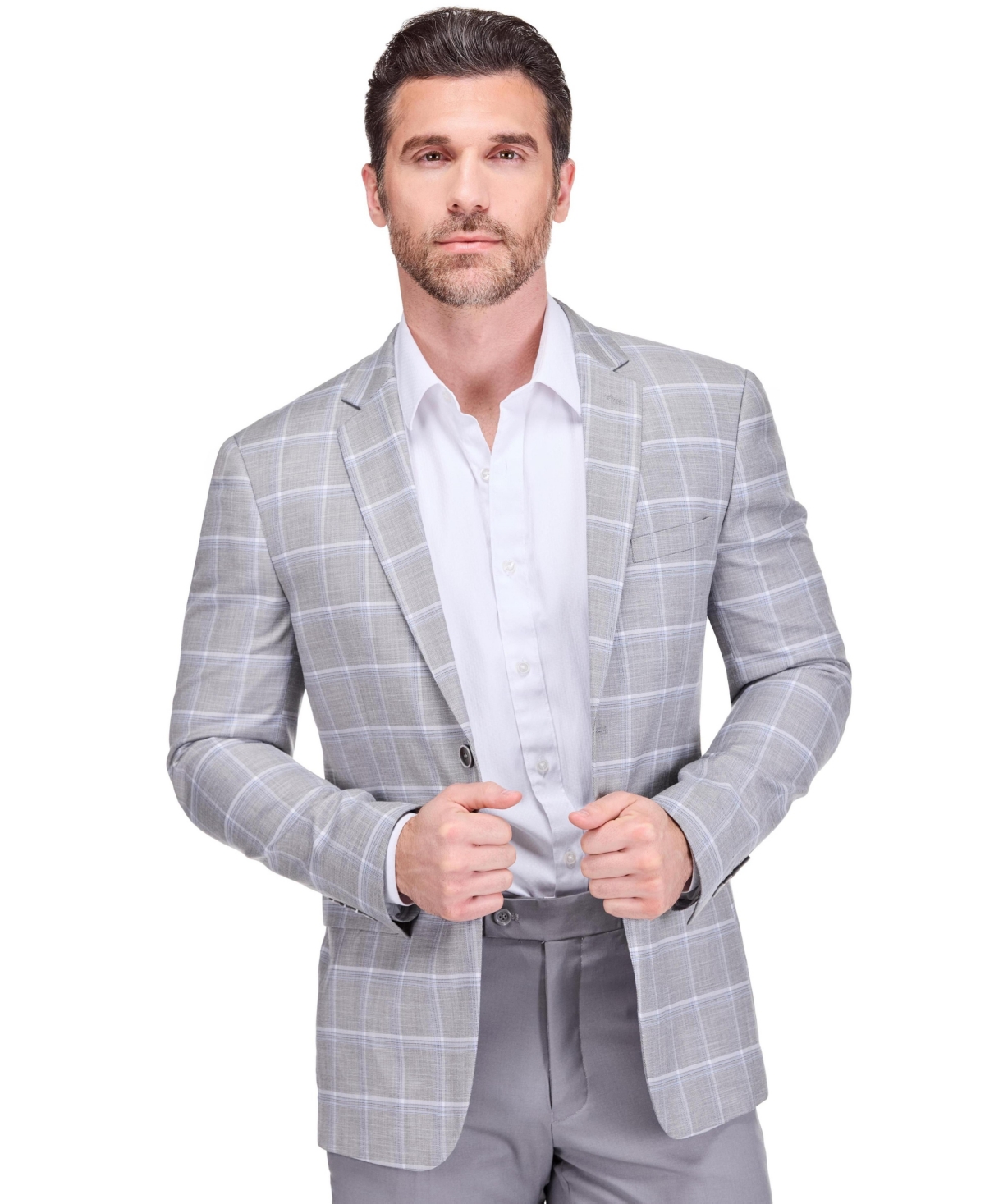 Click here for Gino Vitale Mens Plaid Slim Fit Sportcoat Blazer -... prices
