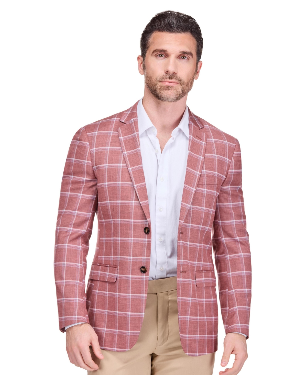 Click here for Gino Vitale Mens Plaid Slim Fit Sportcoat Blazer -... prices