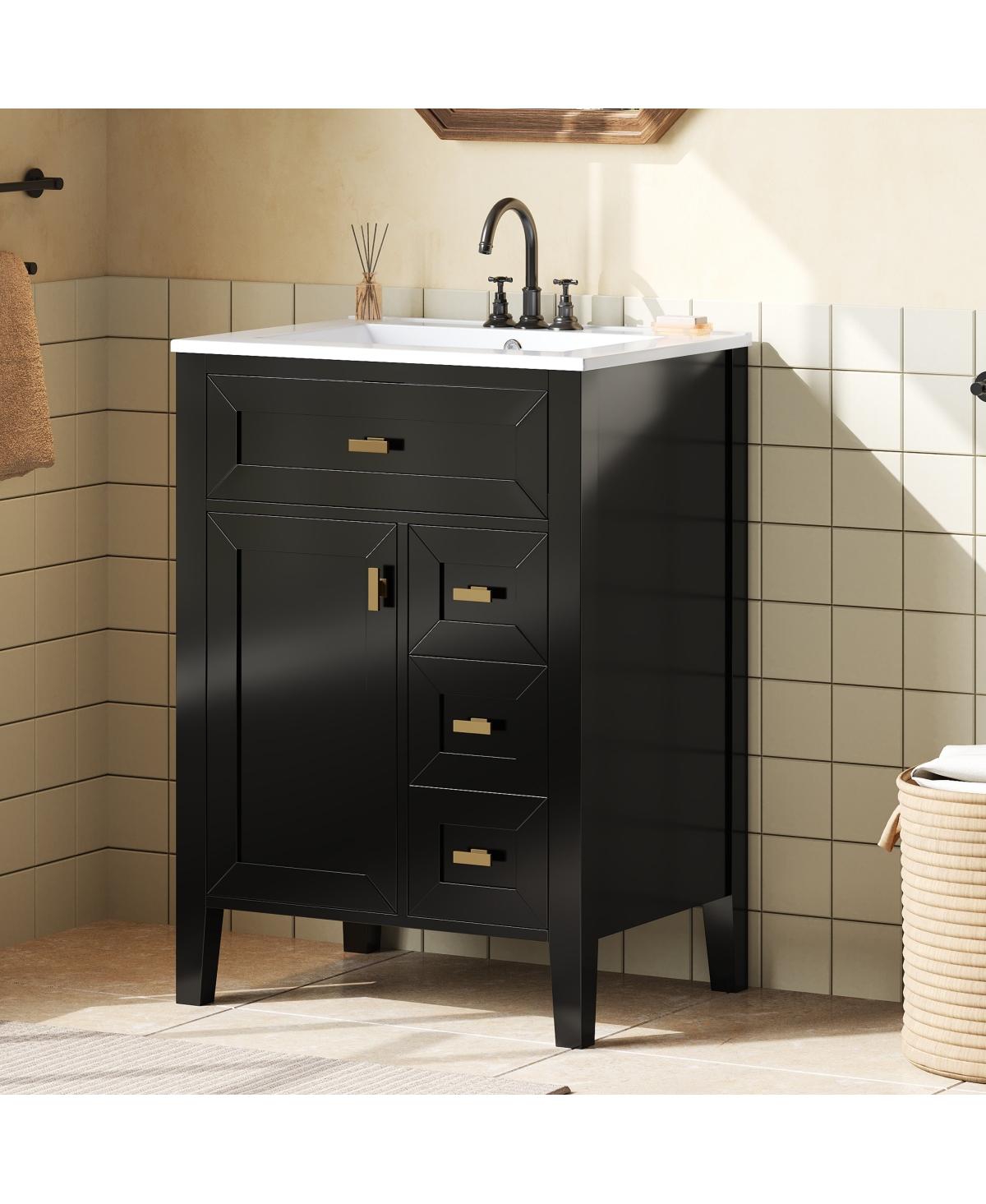 Click here for Sillysis 24 Inch Modern Black Bathroom Vanity with... prices