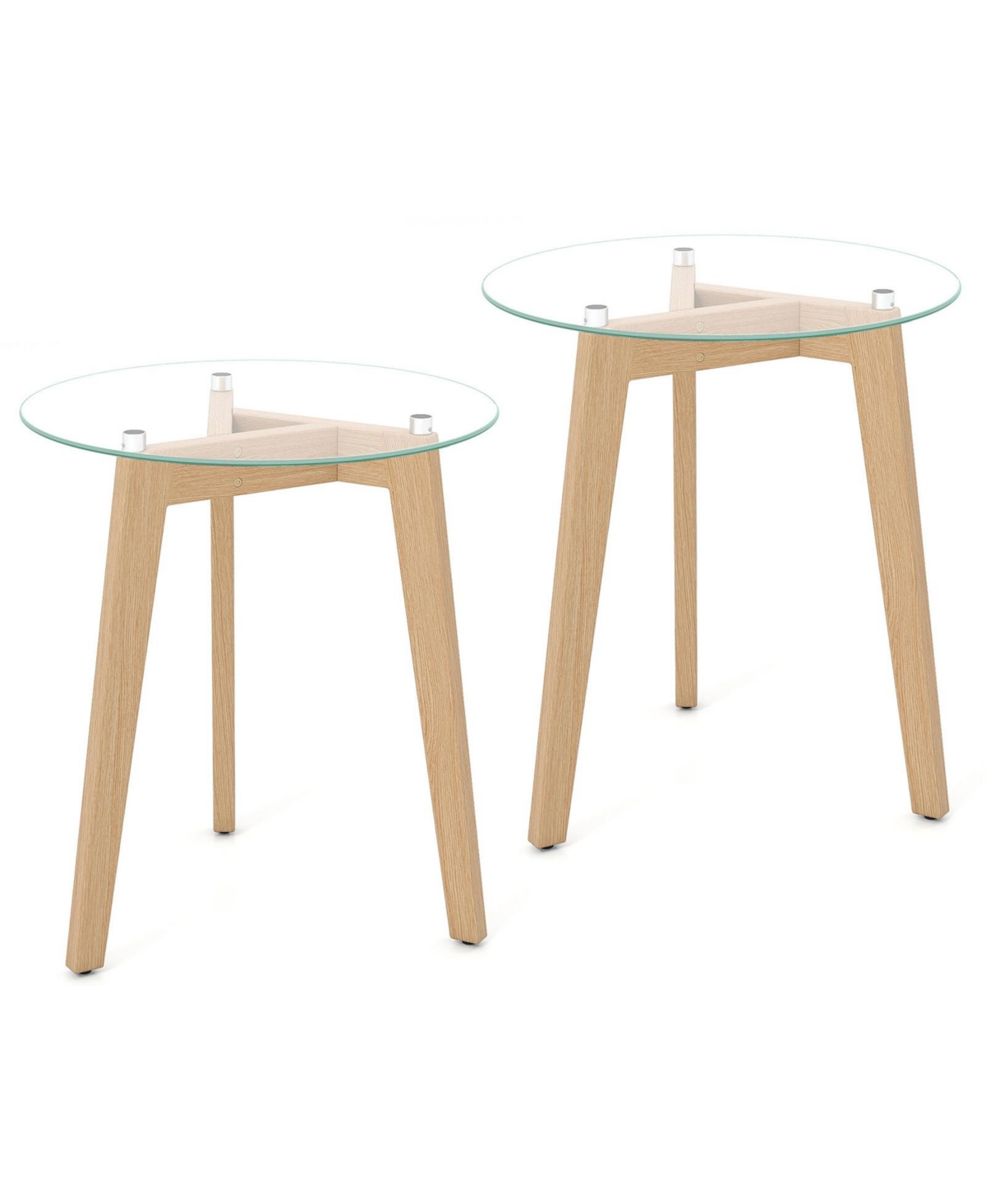 Click here for Slickblue Set of 2 Tempered Glass Side Tables Roun... prices