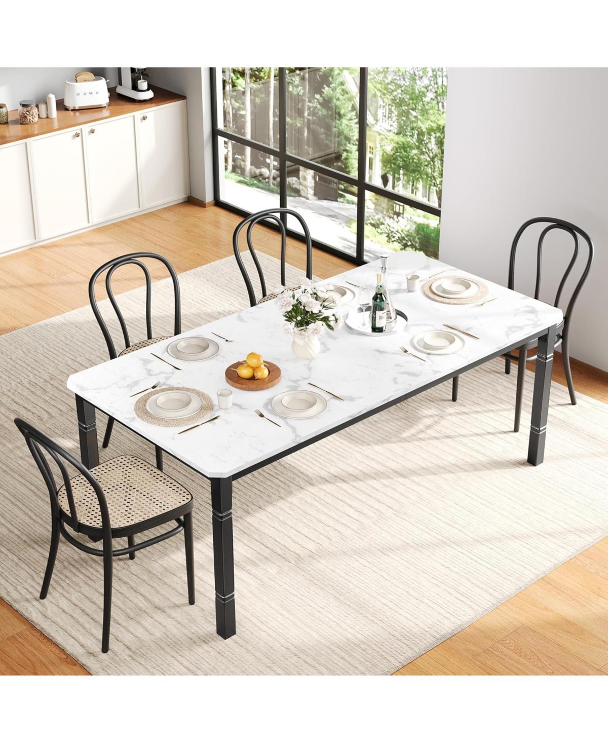 Click here for gaomon 79 Large Industrial Dining Table for 6-8 Pe... prices