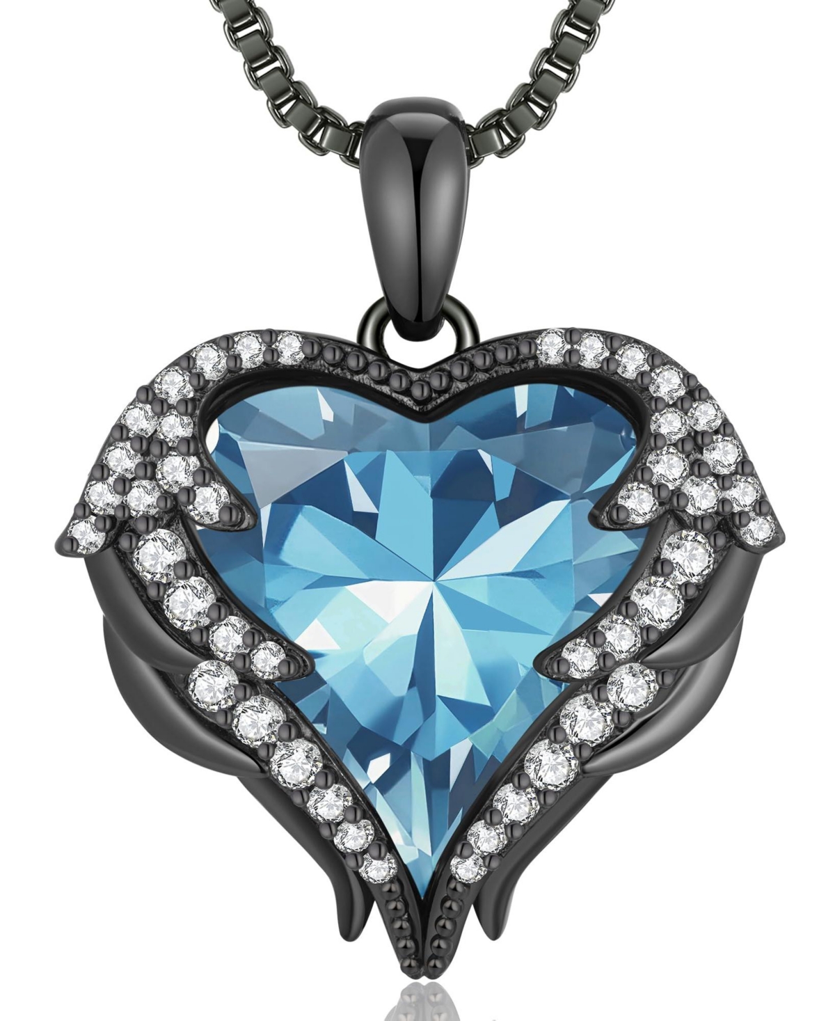 Click here for Gnuadz Angel Wings Birthstone Heart Necklace Gift... prices