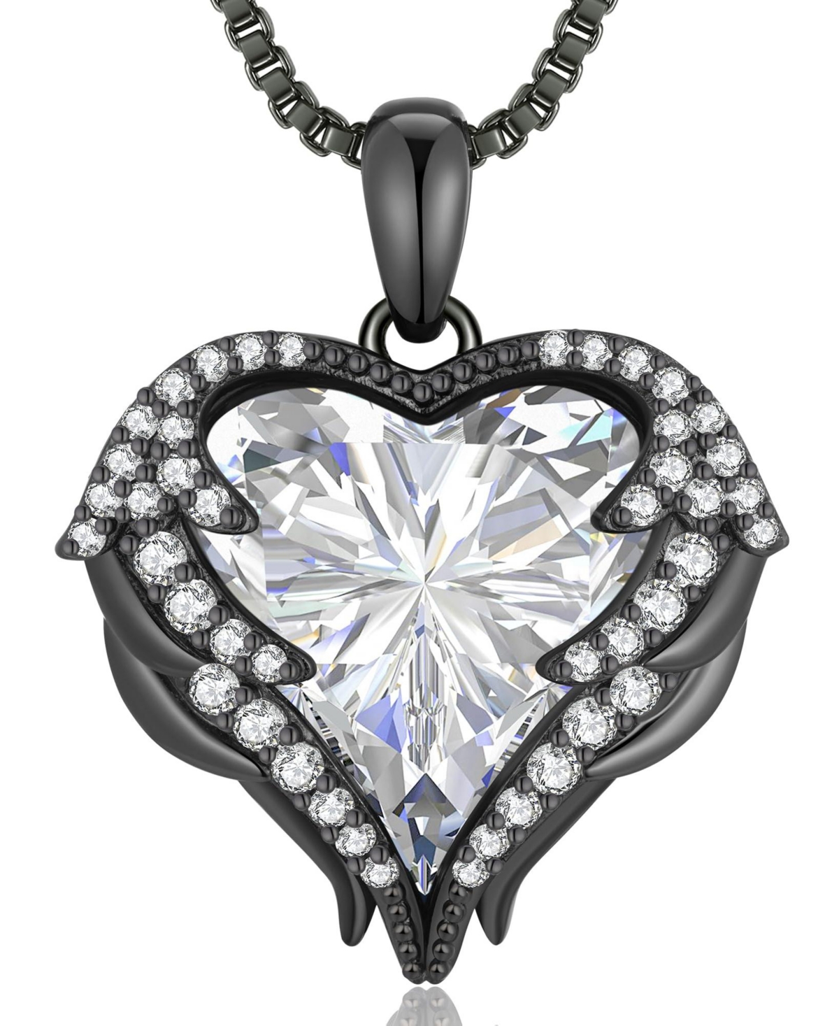 Click here for Gnuadz Angel Wings Birthstone Heart Necklace Gift... prices