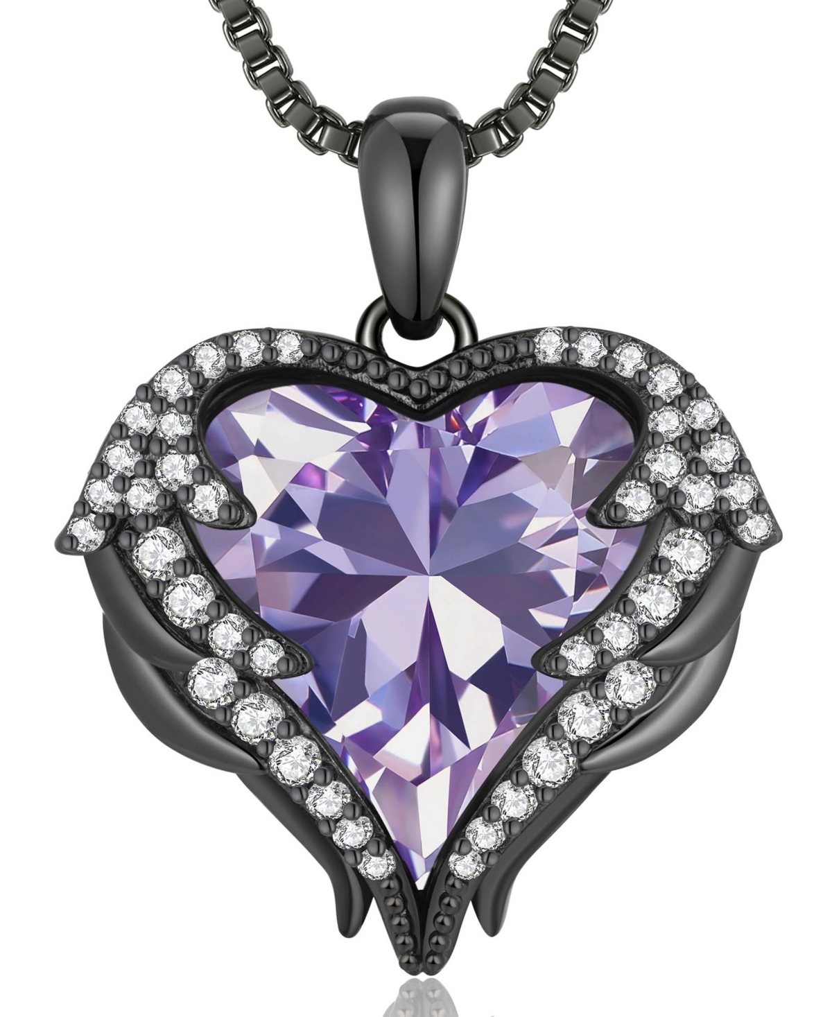 Click here for Gnuadz Angel Wings Birthstone Heart Necklace Gift... prices