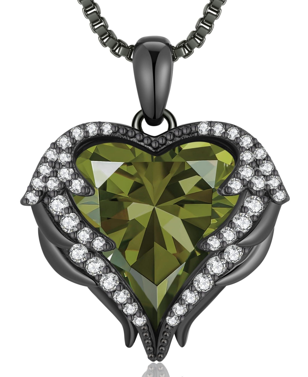 Click here for Gnuadz Angel Wings Birthstone Heart Necklace Gift... prices