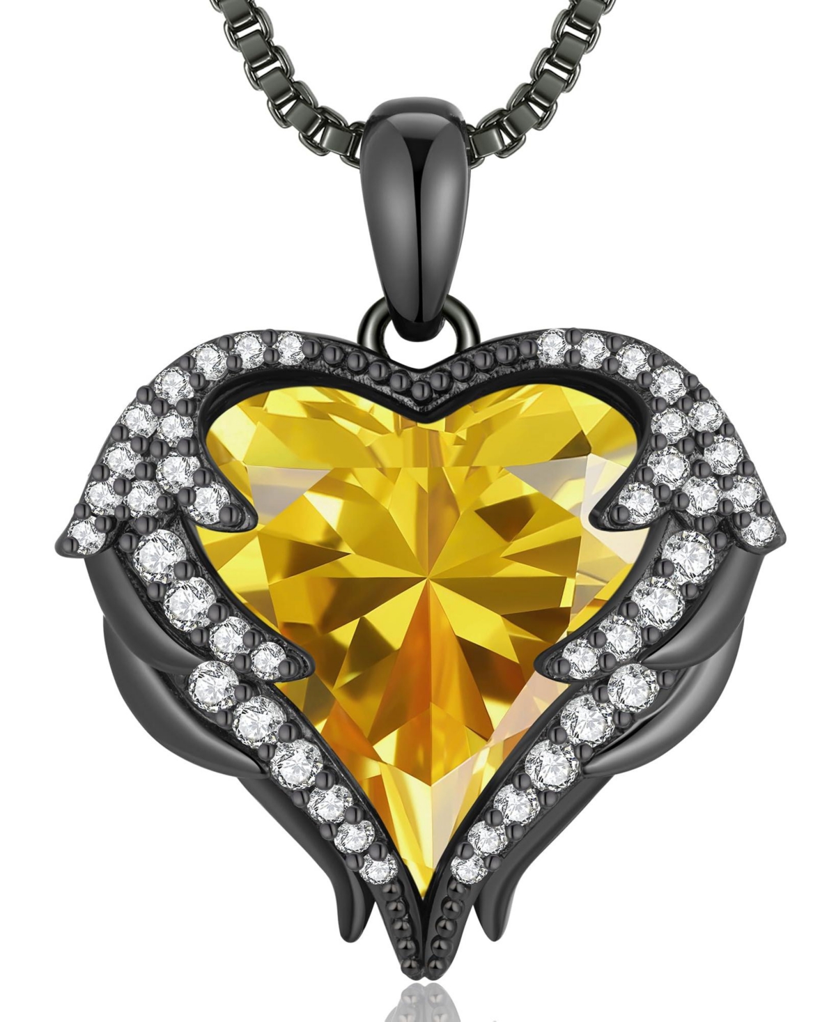 Click here for Gnuadz Angel Wings Birthstone Heart Necklace Gift... prices