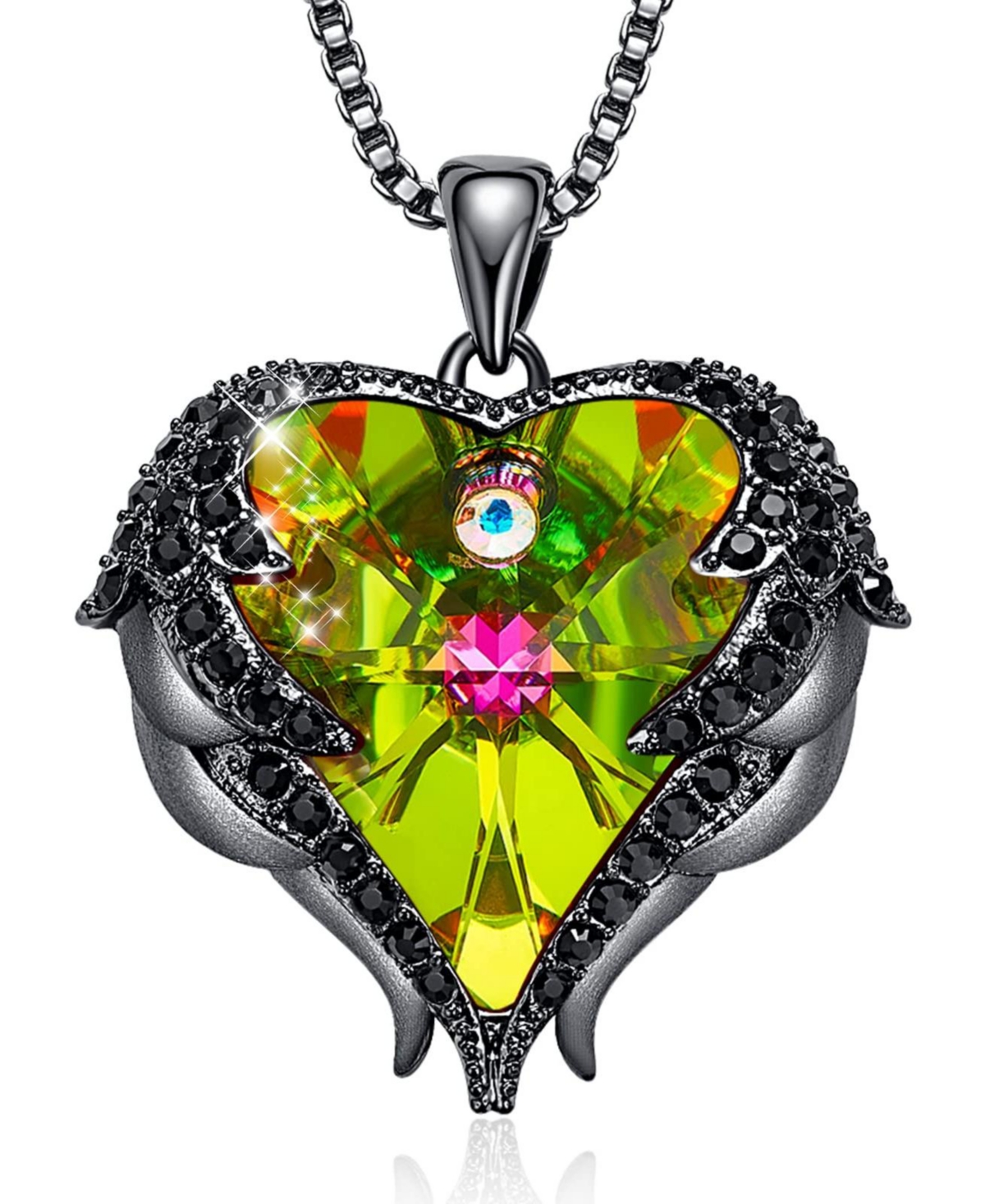 Click here for Gnuadz Angel Wings Birthstone Heart Necklace Gift... prices