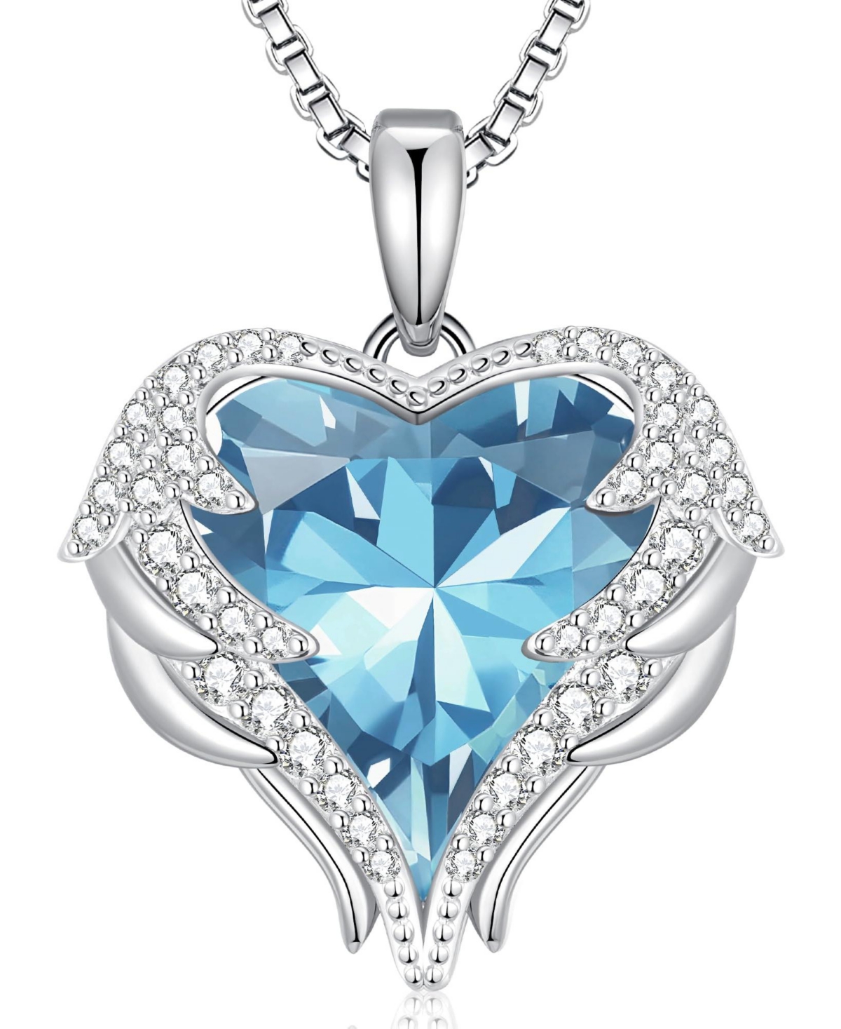 Click here for Gnuadz Angel Wings Birthstone Heart Necklace Gift... prices