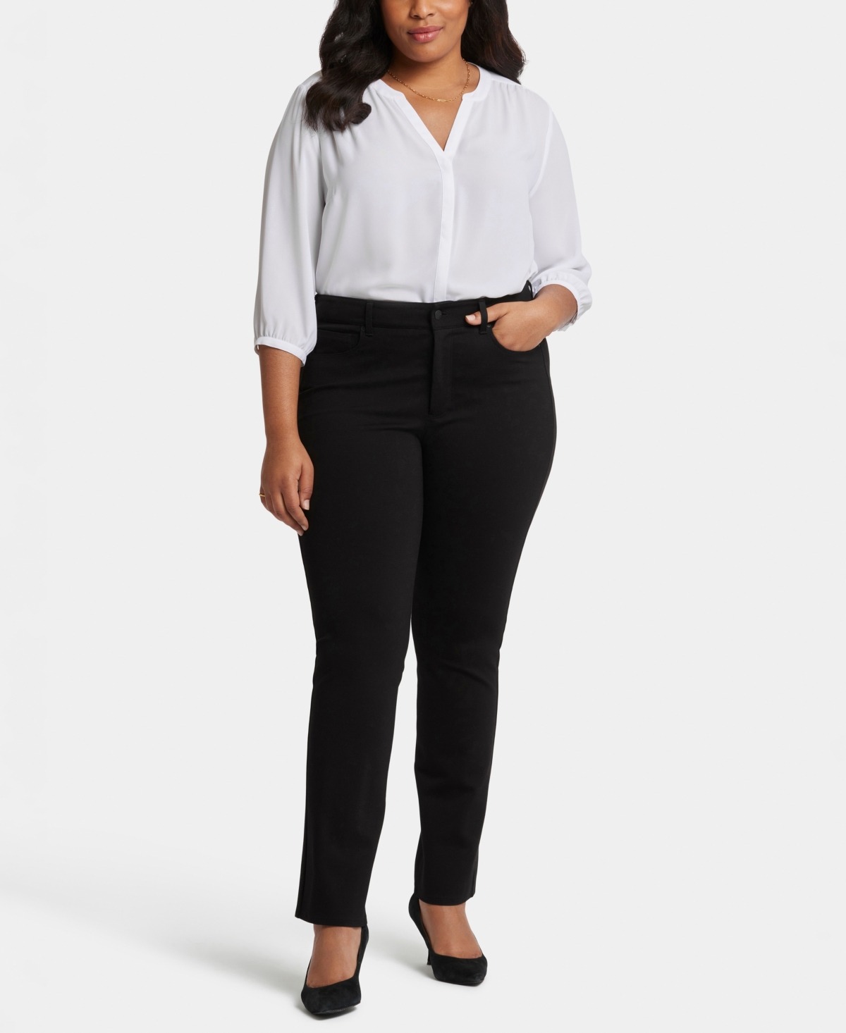 Click here for Nydj Plus Size Marilyn Straight Ponte Pants with L... prices