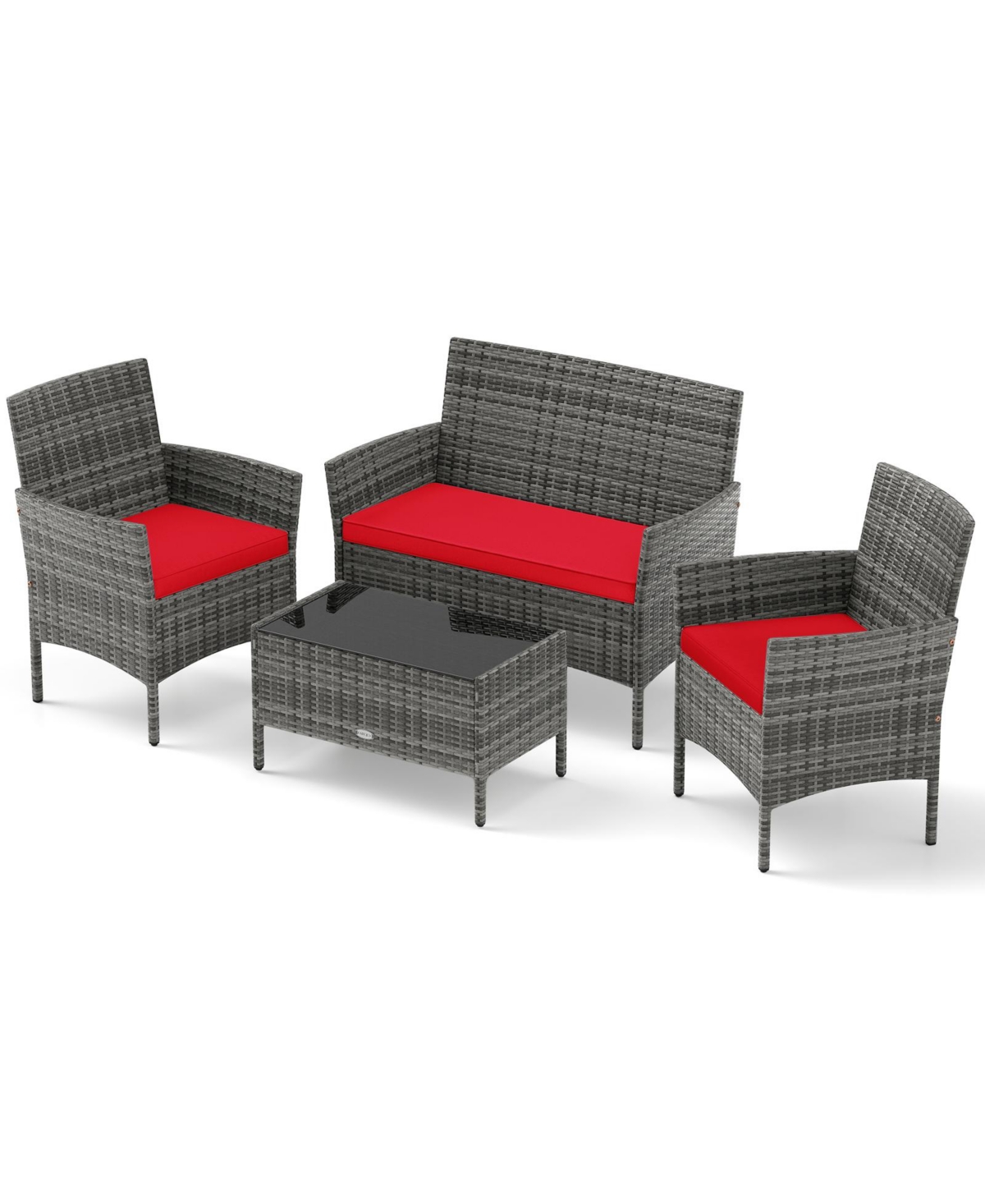 Click here for Gouun 4-Piece Patio Rattan Conversation Set with L... prices