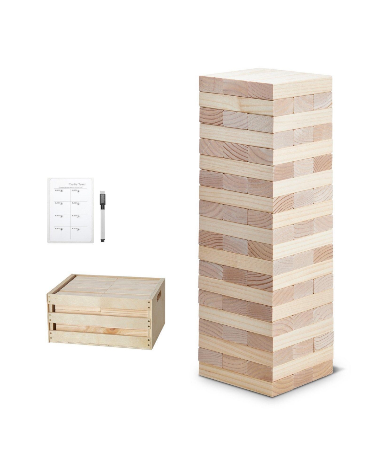 Click here for Mecale Giant Tumbling Tower 60 Pine Wood Blocks wi... prices