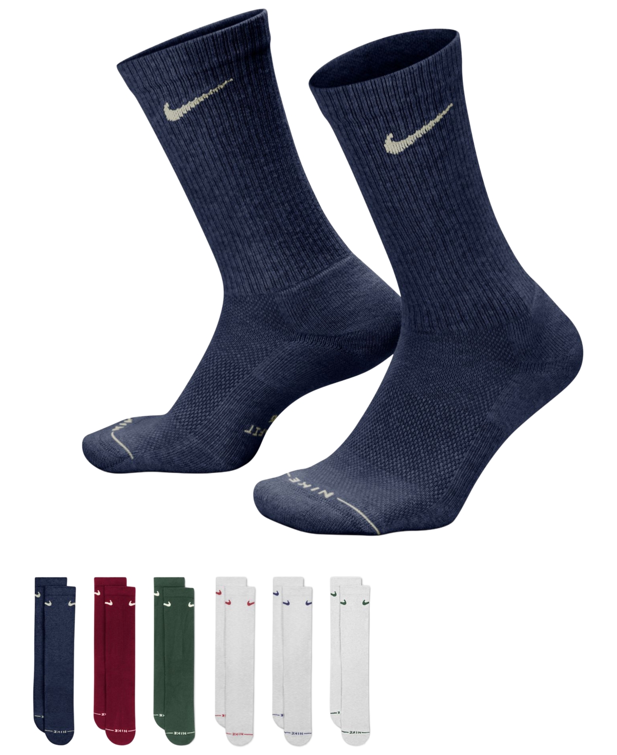 Click here for Nike Mens Elevated Everyday Crew Socks  6-Pack - M... prices