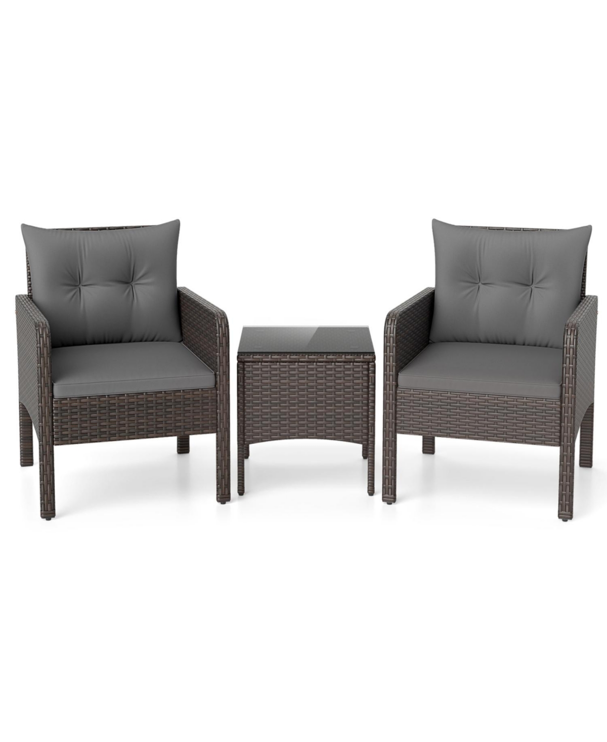 Click here for Slickblue Patio Rattan Set 3 Piece Cushioned Seati... prices