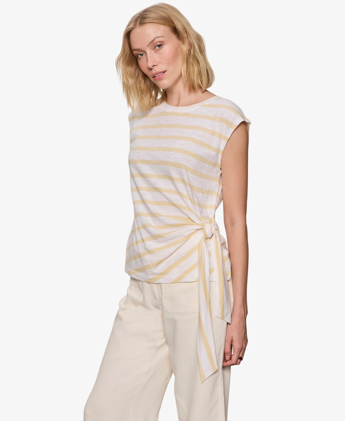 Click here for Sanctuary Womens Crewneck T-Shirt - White/banana S... prices