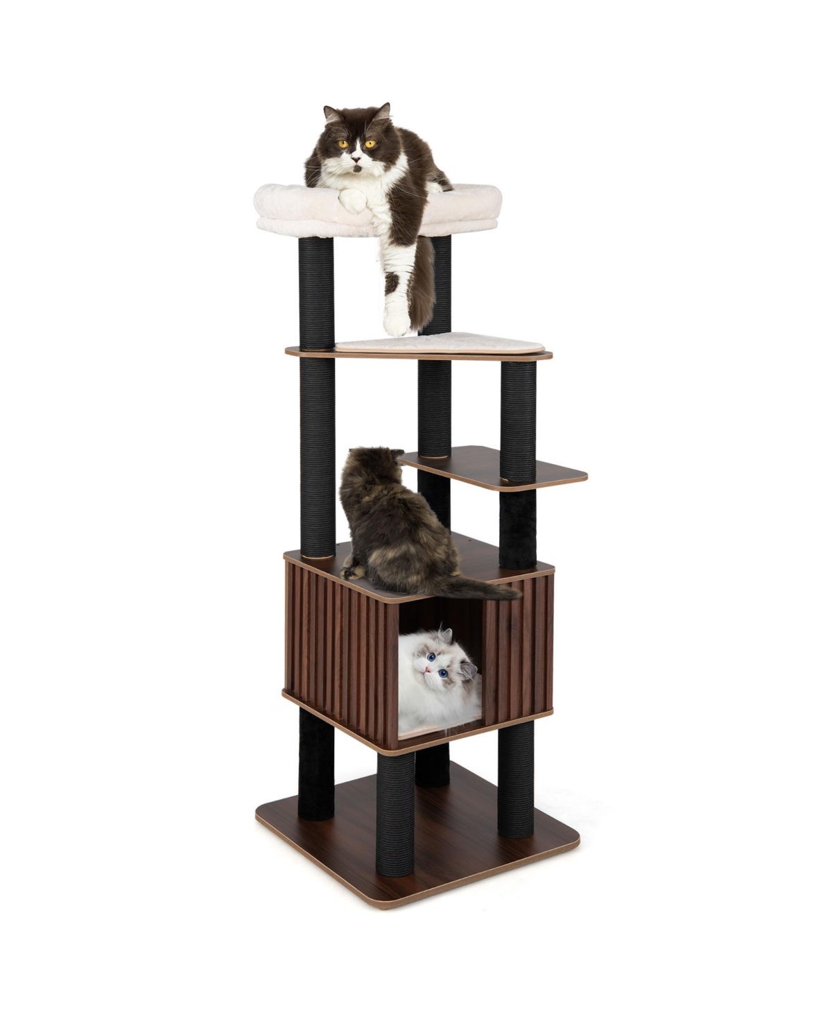 Click here for Gymax 64 Tall Cat Tree for Indoor Cat Wooden Cat T... prices